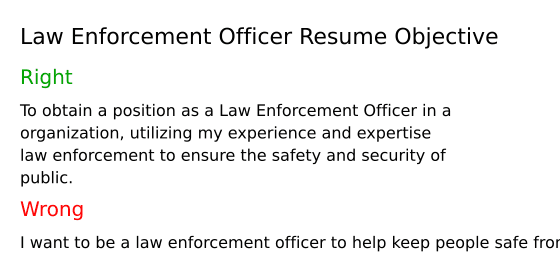 Top 17 Law Enforcement Officer Resume Objective Examples
