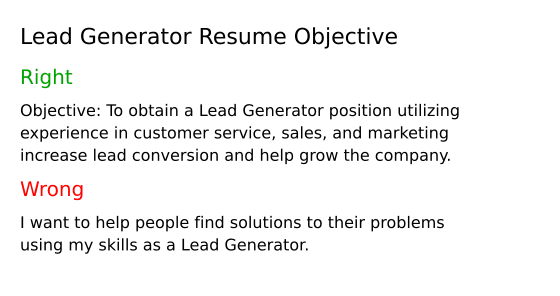Top 16 Lead Generator Resume Objective Examples | ResumeCat