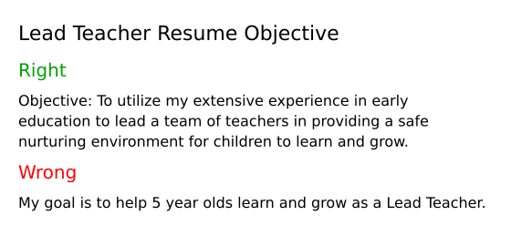 Top 17 Lead Teacher Resume Objective Examples | ResumeCat