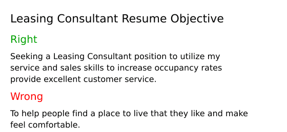 Top 17 Leasing Consultant Resume Objective Examples