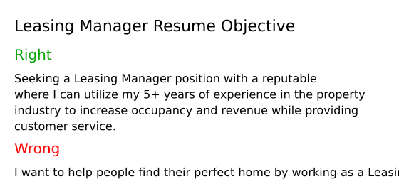 Top 17 Leasing Manager Resume Objective Examples | ResumeCat