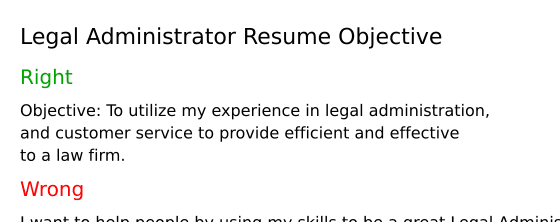 Top 16 Legal Administrator Resume Objective Examples