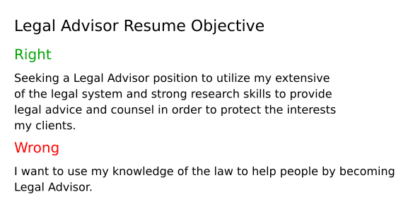 Top 18 Legal Advisor Resume Objective Examples | ResumeCat