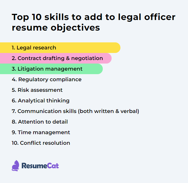 Top 17 Legal Officer Resume Objective Examples | ResumeCat
