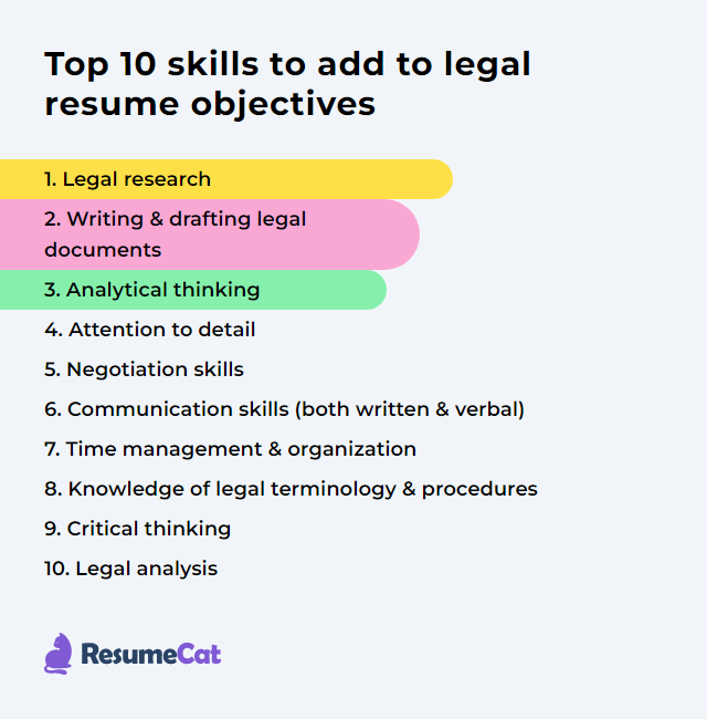 Top 16 Legal Resume Objective Examples | ResumeCat