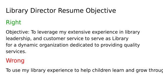 Top 18 Library Director Resume Objective Examples