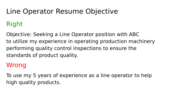 Top 17 Line Operator Resume Objective Examples | ResumeCat