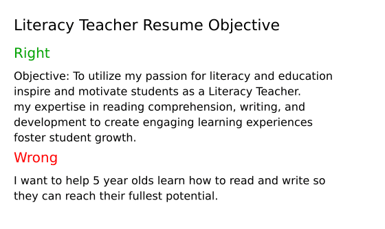 Top 18 Literacy Teacher Resume Objective Examples