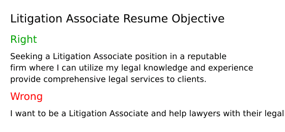 Top 17 Litigation Associate Resume Objective Examples