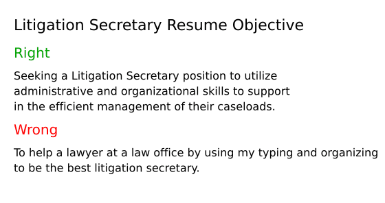 Top 16 Litigation Secretary Resume Objective Examples