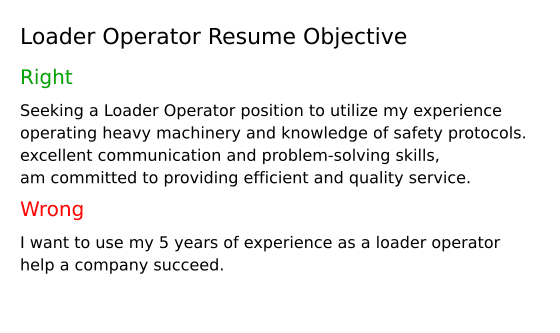 Top 16 Loader Operator Resume Objective Examples | ResumeCat