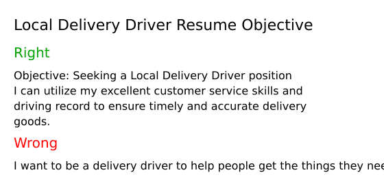 Top 17 Local Delivery Driver Resume Objective Examples