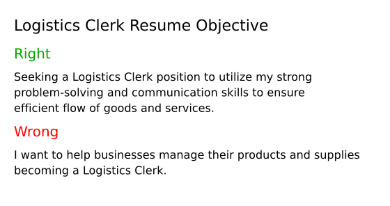 Top 18 Logistics Clerk Resume Objective Examples | ResumeCat