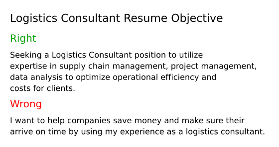 Top 17 Logistics Consultant Resume Objective Examples