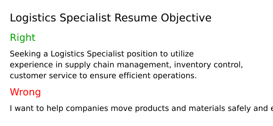Top 16 Logistics Specialist Resume Objective Examples