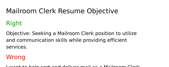 Top 16 Mailroom Clerk Resume Objective Examples | ResumeCat