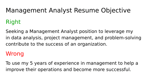 Top 16 Management Analyst Resume Objective Examples