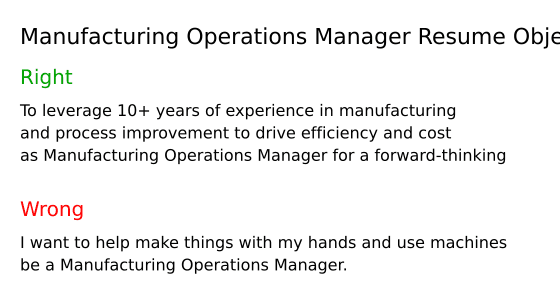 Top 18 Manufacturing Operations Manager Resume Objective Examples