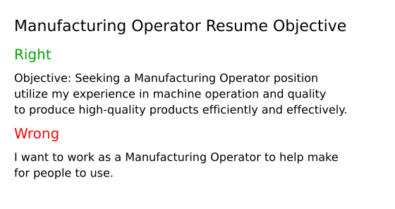 Top 17 Manufacturing Operator Resume Objective Examples
