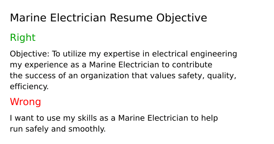 Top 18 Marine Electrician Resume Objective Examples