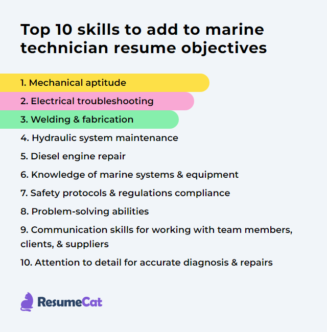 Top 16 Marine Technician Resume Objective Examples