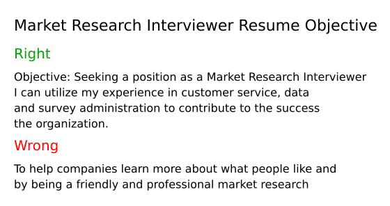 Top 18 Market Research Interviewer Resume Objective Examples