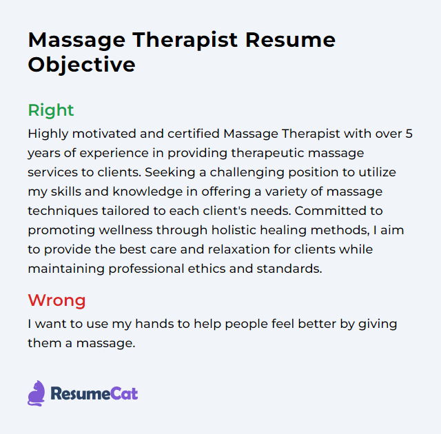 Top 16 Massage Therapist Resume Objective Examples