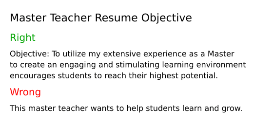 Top 16 Master Teacher Resume Objective Examples | ResumeCat