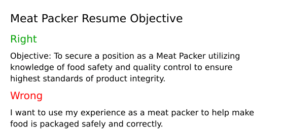 Top 16 Meat Packer Resume Objective Examples | ResumeCat