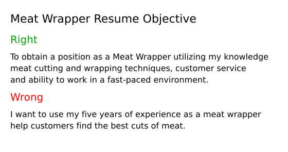 Top 18 Meat Wrapper Resume Objective Examples | ResumeCat