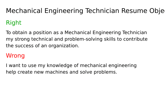 Top 16 Mechanical Engineering Technician Resume Objective Examples