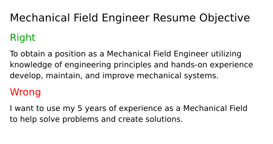 Top 17 Mechanical Field Engineer Resume Objective Examples