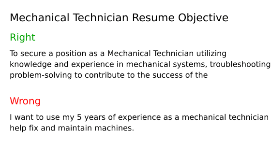 Top 17 Mechanical Technician Resume Objective Examples