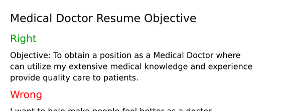 Top 17 Medical Doctor Resume Objective Examples | ResumeCat