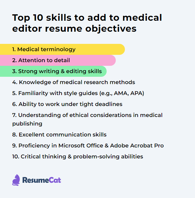 Top 18 Medical Editor Resume Objective Examples | ResumeCat