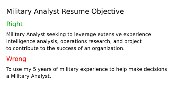 Top 18 Military Analyst Resume Objective Examples