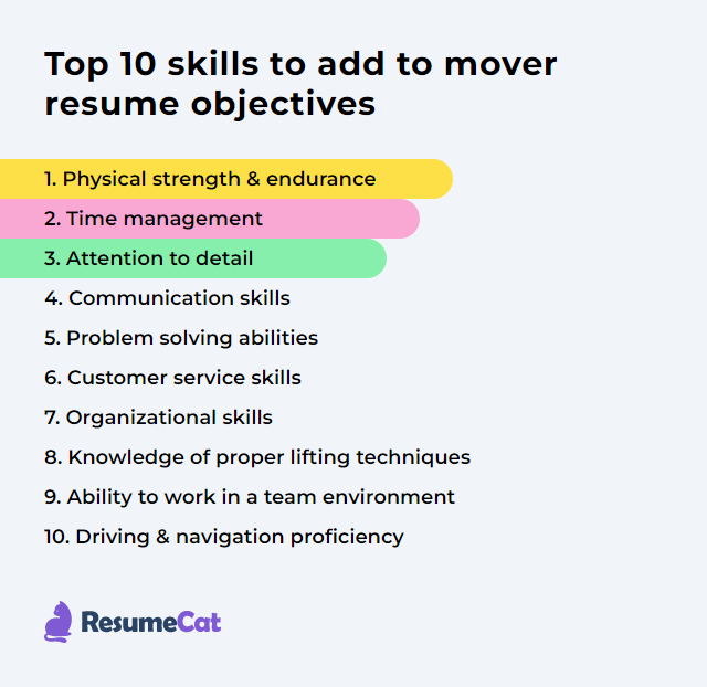 Top 16 Mover Resume Objective Examples | ResumeCat