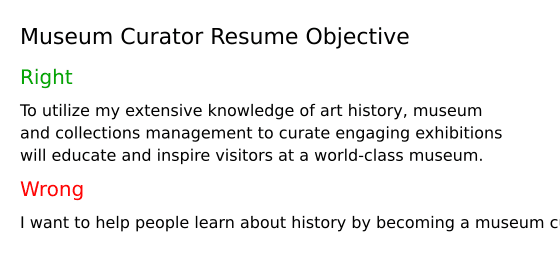 Top 18 Museum Curator Resume Objective Examples | ResumeCat