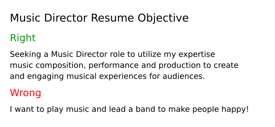 Top 18 Music Director Resume Objective Examples | ResumeCat