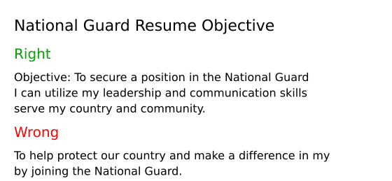 Top 18 National Guard Resume Objective Examples | ResumeCat