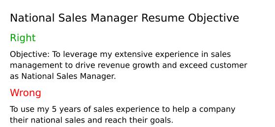 Top 18 National Sales Manager Resume Objective Examples