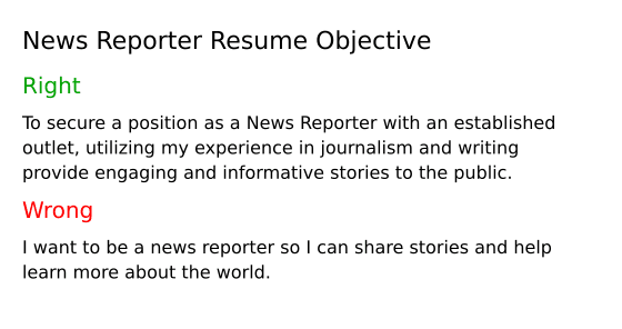 Top 17 News Reporter Resume Objective Examples | ResumeCat