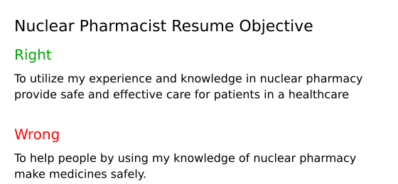Top 18 Nuclear Pharmacist Resume Objective Examples