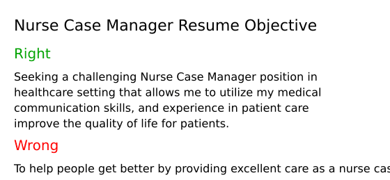 Top 16 Nurse Case Manager Resume Objective Examples