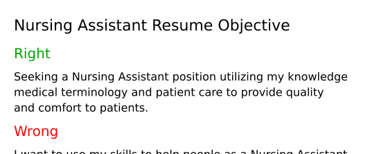 Top 17 Nursing Assistant Resume Objective Examples