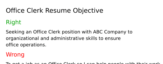 Top 17 Office Clerk Resume Objective Examples | ResumeCat