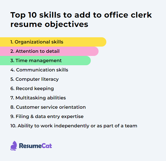 Top 17 Office Clerk Resume Objective Examples | ResumeCat