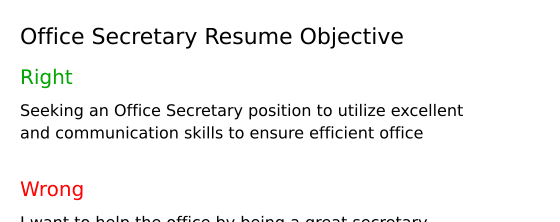 Top 17 Office Secretary Resume Objective Examples