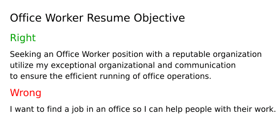 Top 16 Office Worker Resume Objective Examples | ResumeCat