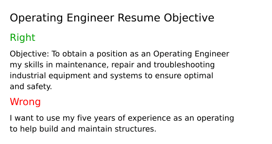 Top 17 Operating Engineer Resume Objective Examples